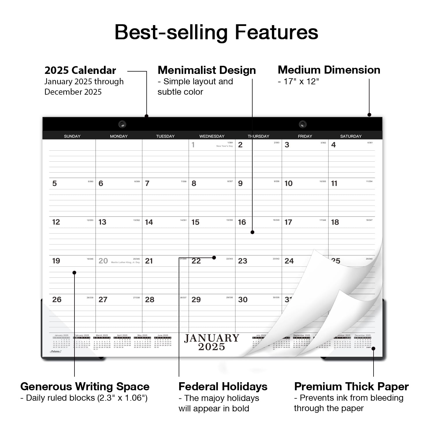 Snapklik.com : 2024-2025 Desk Calendar - MAR 2024 - AUG 2025, 12 ...