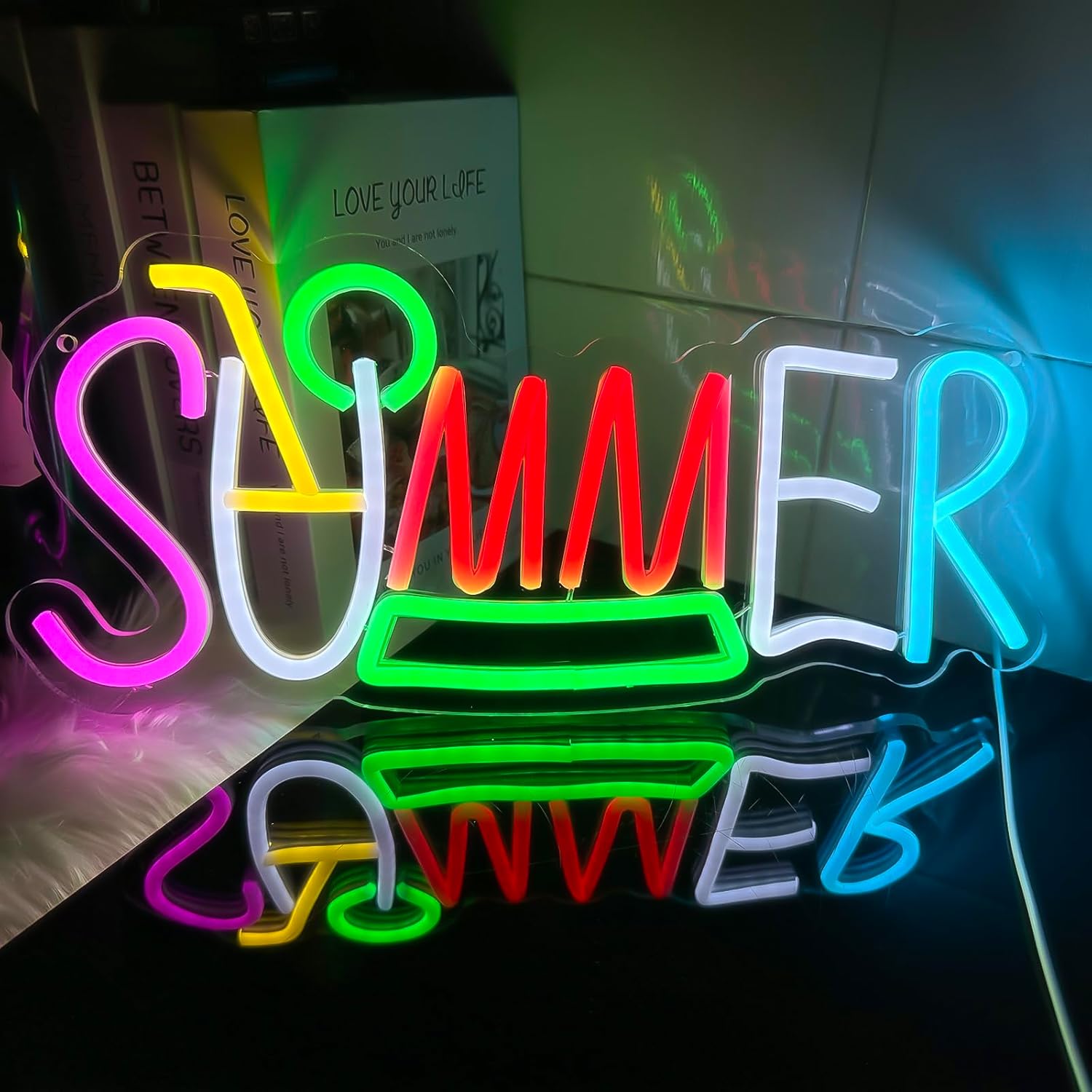 Summer Neon Signs for Wall Decor Tropical Surf Wave LED Lights Up Sign ...