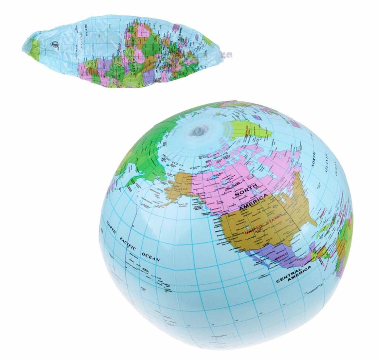 Systemseleven Inflatable Blow Up Globe Atlas World Map Earth ...