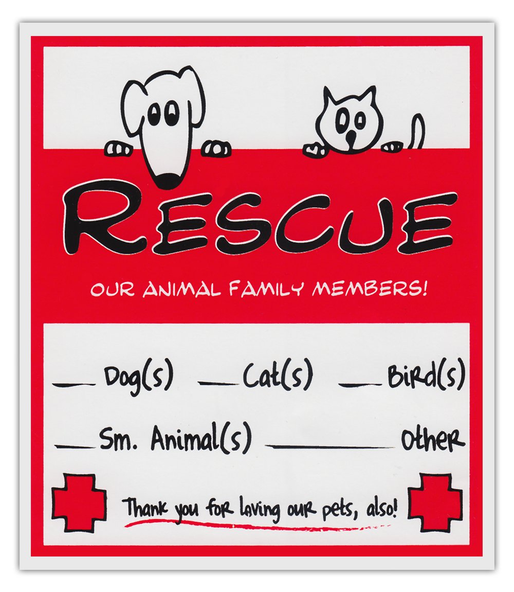 Amazon.com: 2-Pack Pet Rescue Alert to Fire Department | Window ...