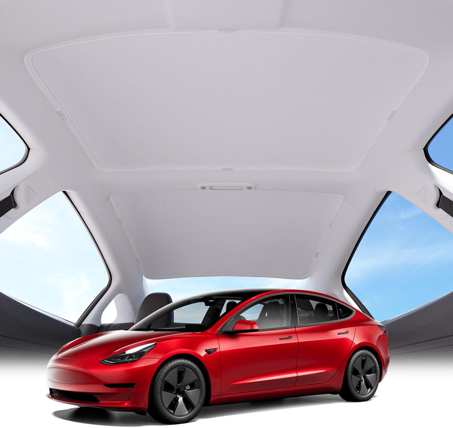 Amazon.com: Zanch 2024 Upgrade Tesla Model 3 Roof Sunshade [No-Sagging ...