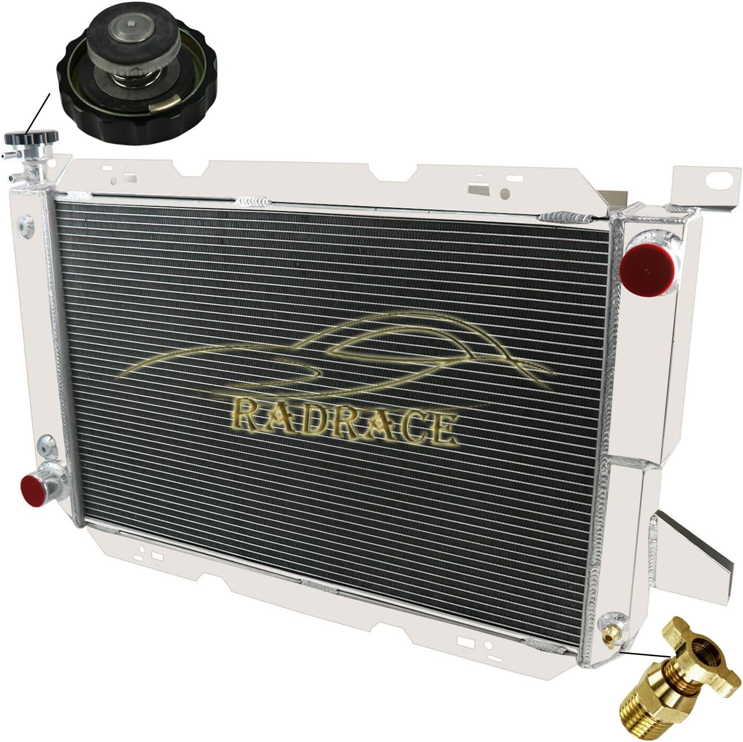 Amazon.com: RadRace 3 Row Aluminum Radiator for 1985-1997 1995 1996 ...