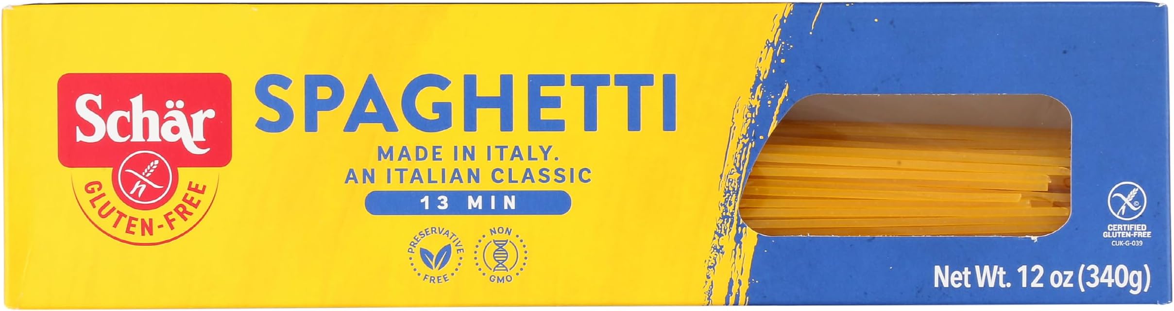 Amazon.com : Schar Naturally Gluten-Free Spaghetti, 12-Ounce Packages ...