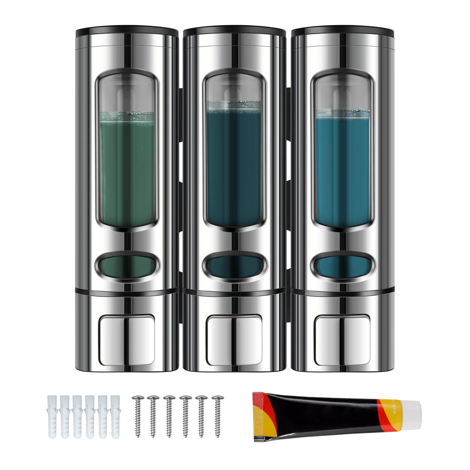 Wall Mounted Gel Aviva Chrome Trio Soap And Gel Dispenser For Corner