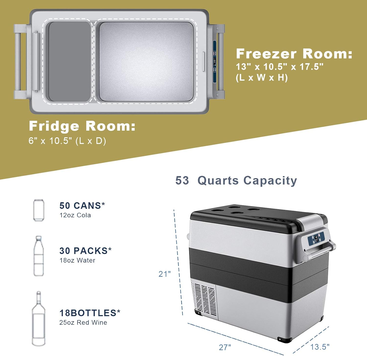 COSTWAY Car Refrigerator, 53-Quart Portable and Australia | Ubuy