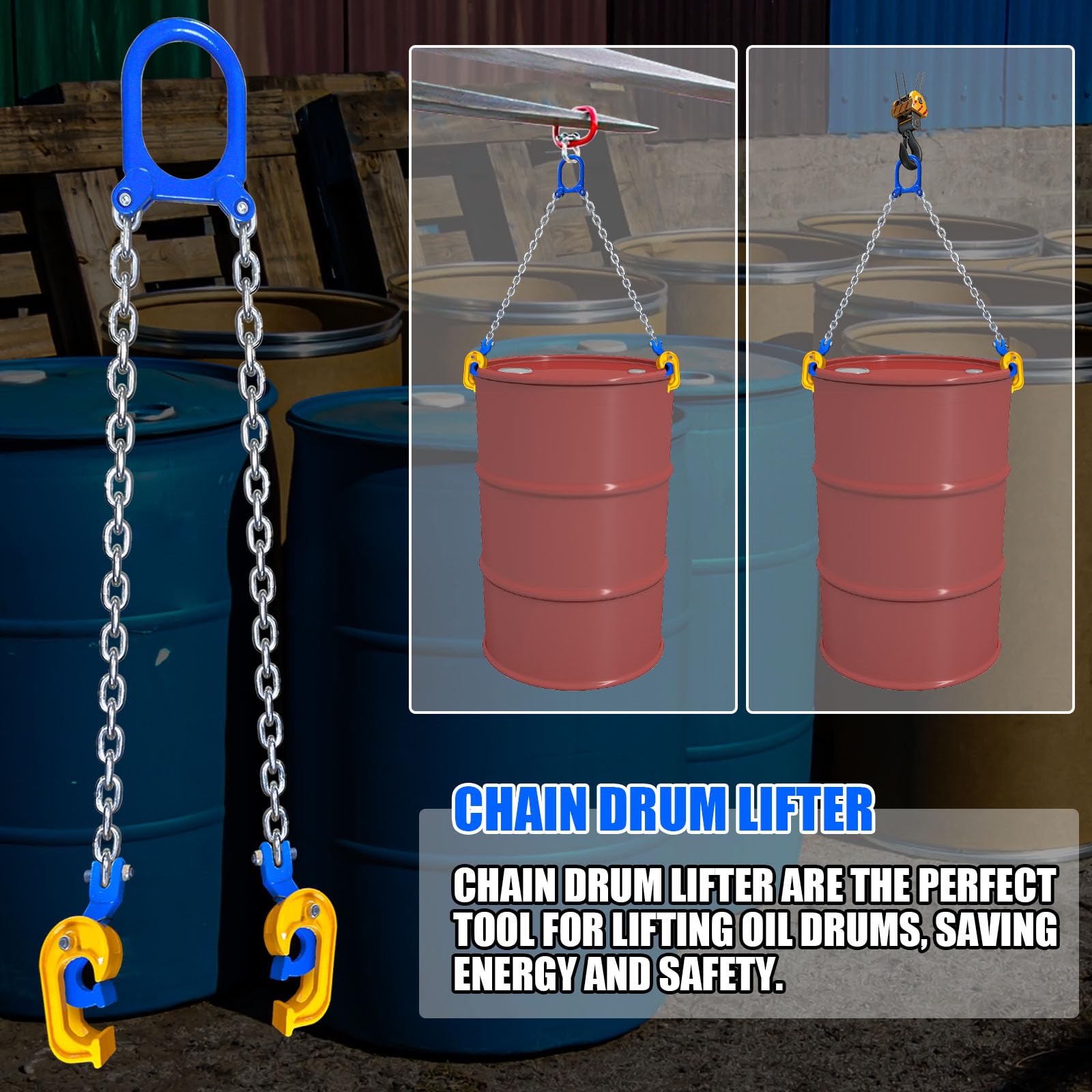 Snapklik.com : FITHOIST Chain Drum Lifter 2200 Lbs Vertical Drum Lifter ...