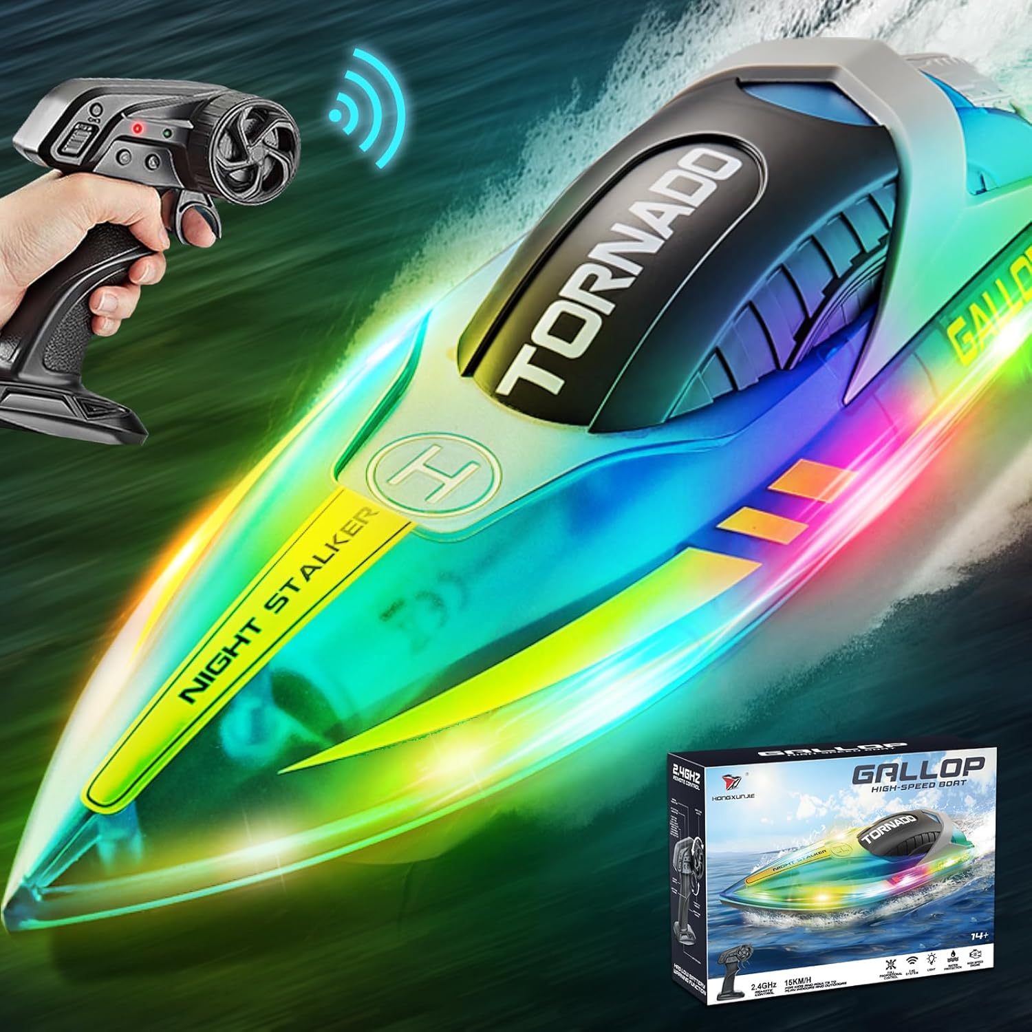GQOELK Remote Control Boat-Rc Boat, 15+ MPH Fast Remote Control Boat ...