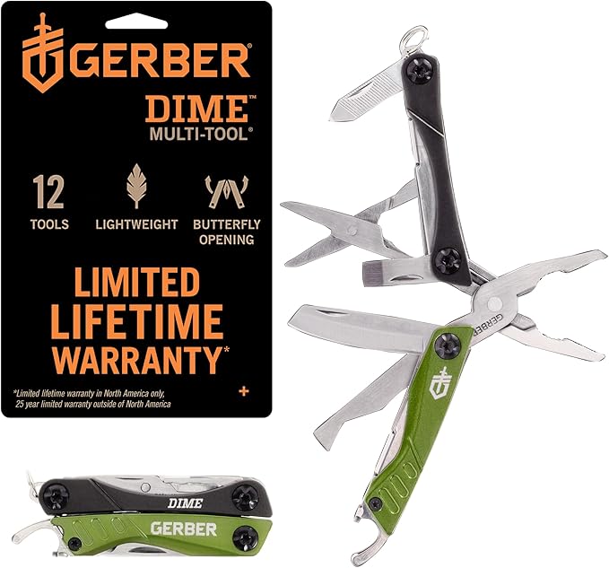 Gerber Gear Dime 12-in-1 Mini EDC Multitool - Needle Nose Pliers ...