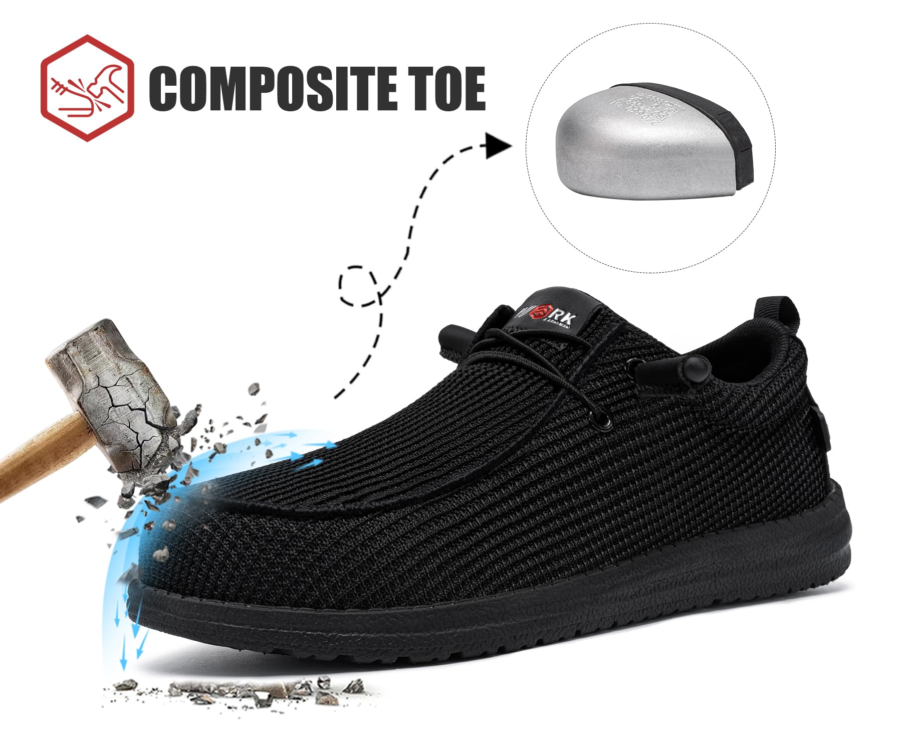 Snapklik.com : LARNMERN Steel Toe Shoes Men Slip On Composite Toe Work ...