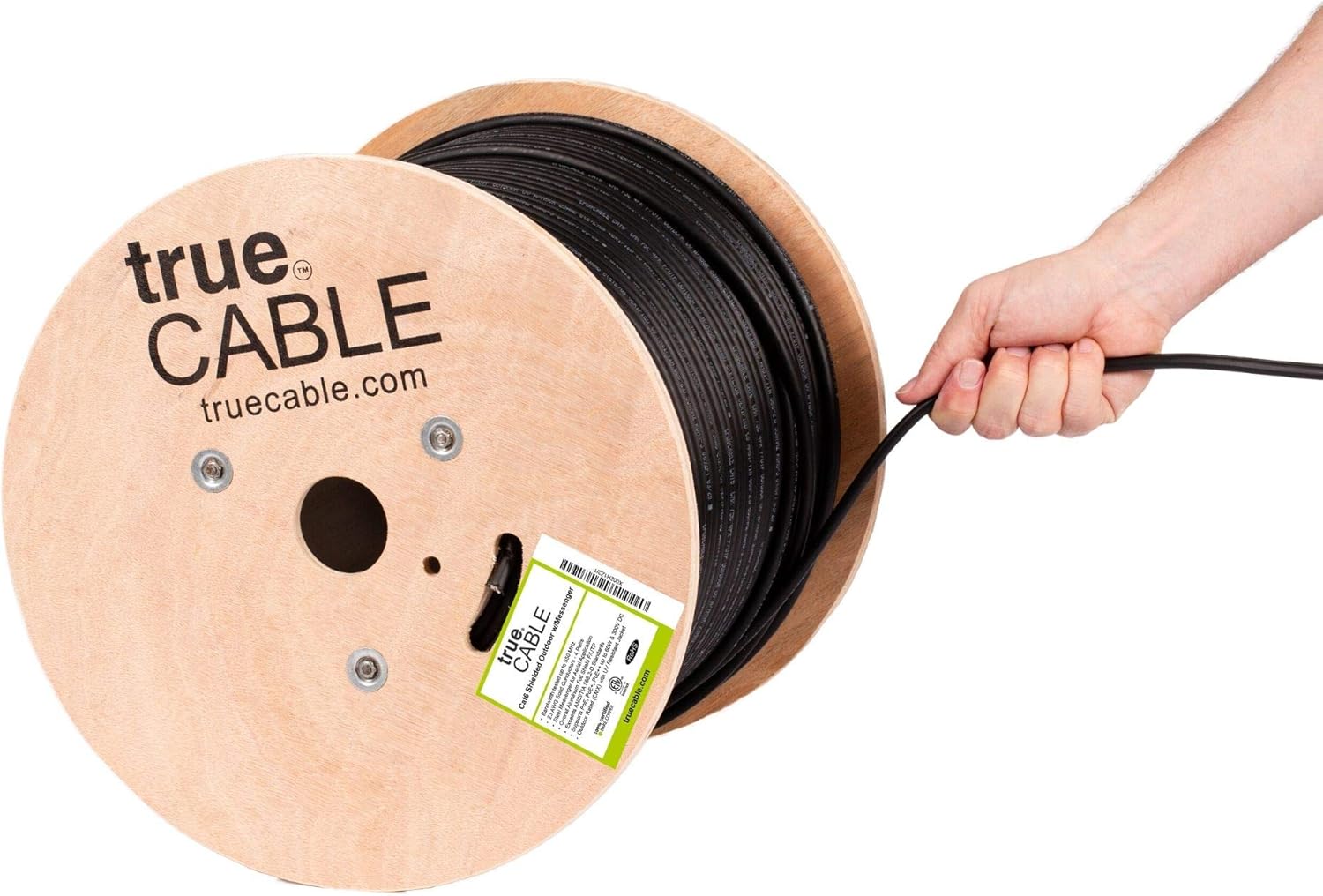 Amazon.com: trueCABLE Cat6 Outdoor W/Messenger, Shielded FTP, 500ft, UV ...