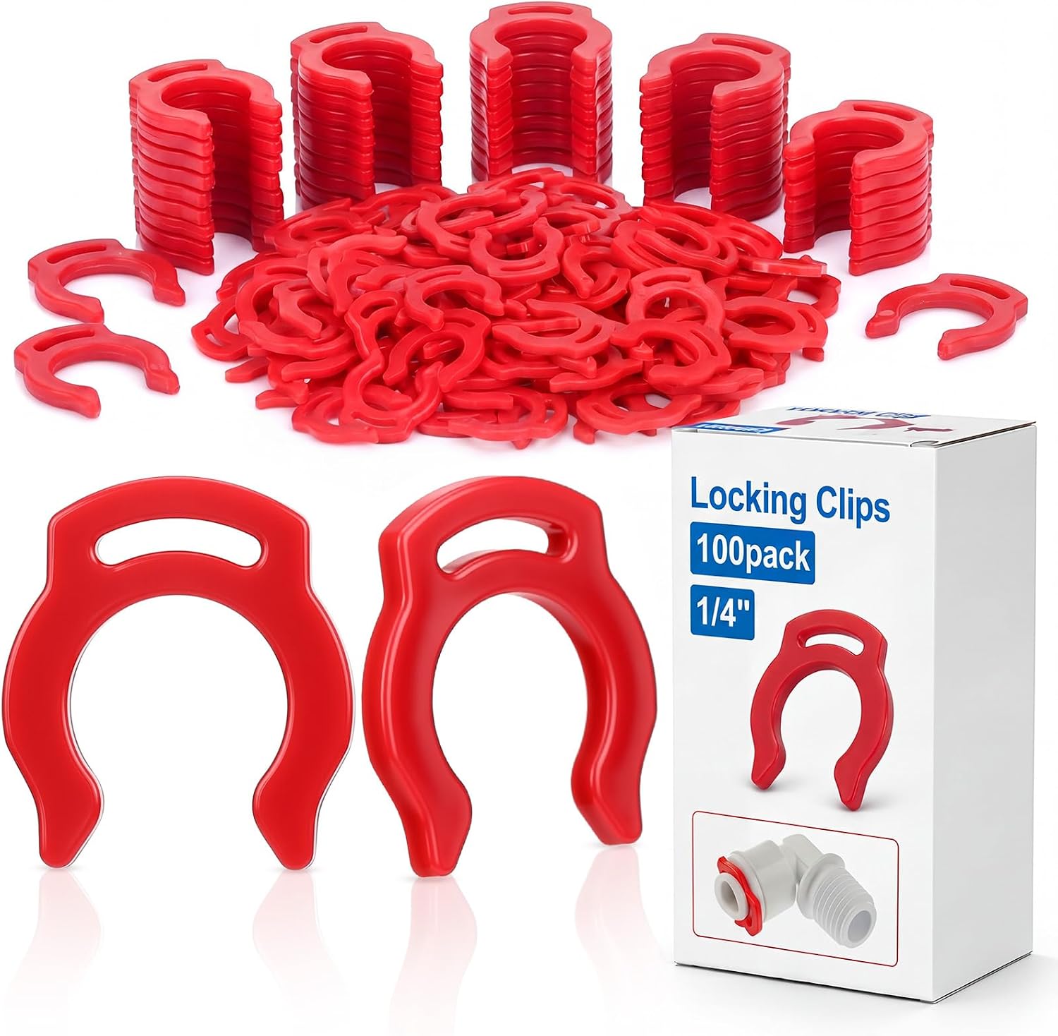 Amazon.com: Junkin 100 Pcs Locking Clips 1/4" Reverse Osmosis Clip RO ...