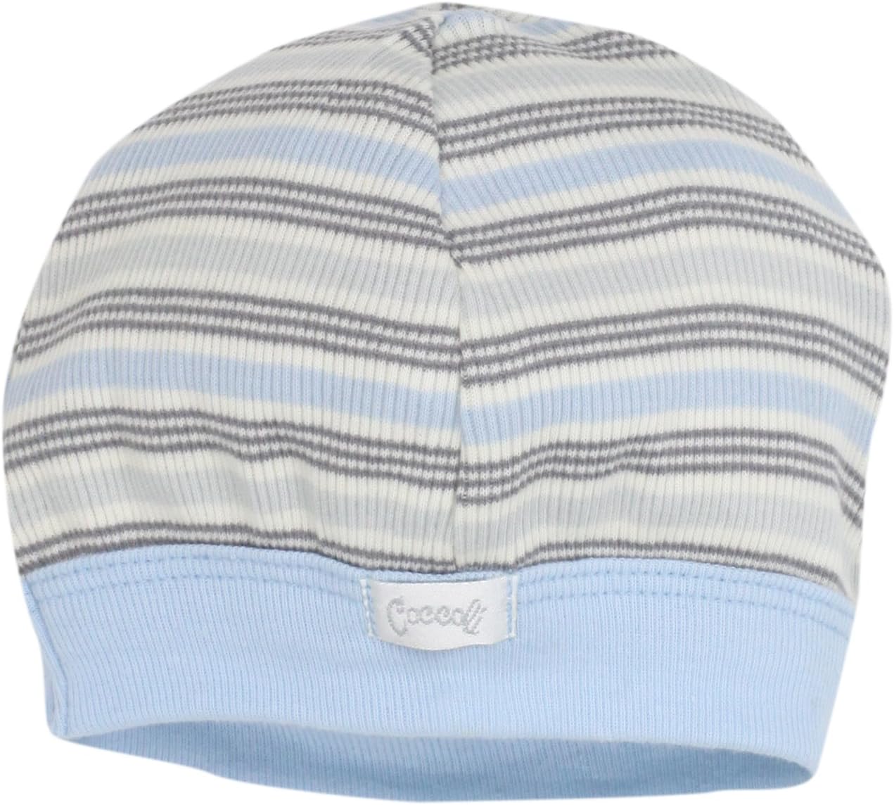 Amazon.com: Coccoli Baby Boys' Newborn Striped Cap, Blue/Gray/Cream, 3 ...