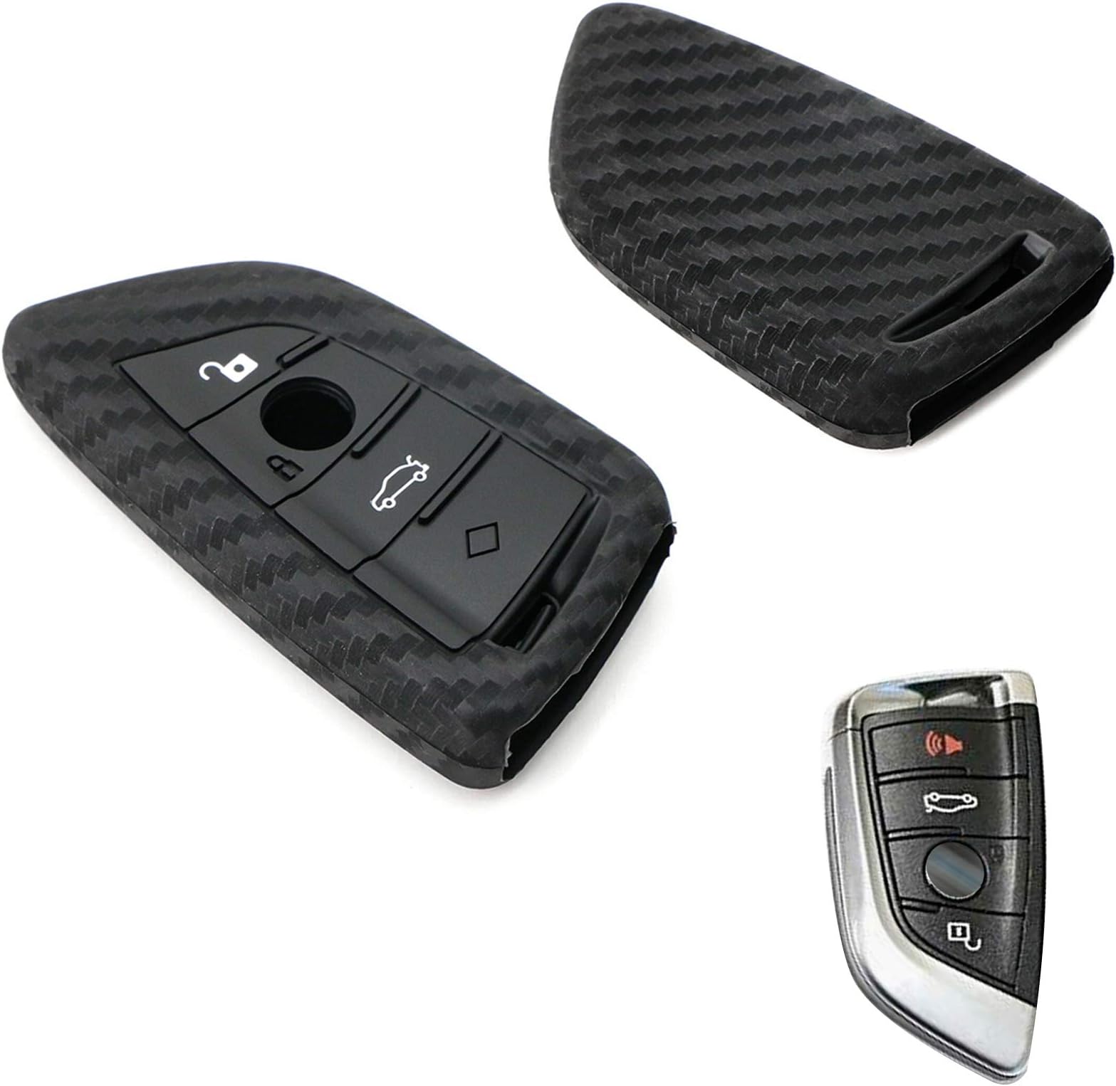 Amazon.com: Carbon Fiber Car Key Case Cover Shell Fob for BMW 2 3 4 5 7 ...