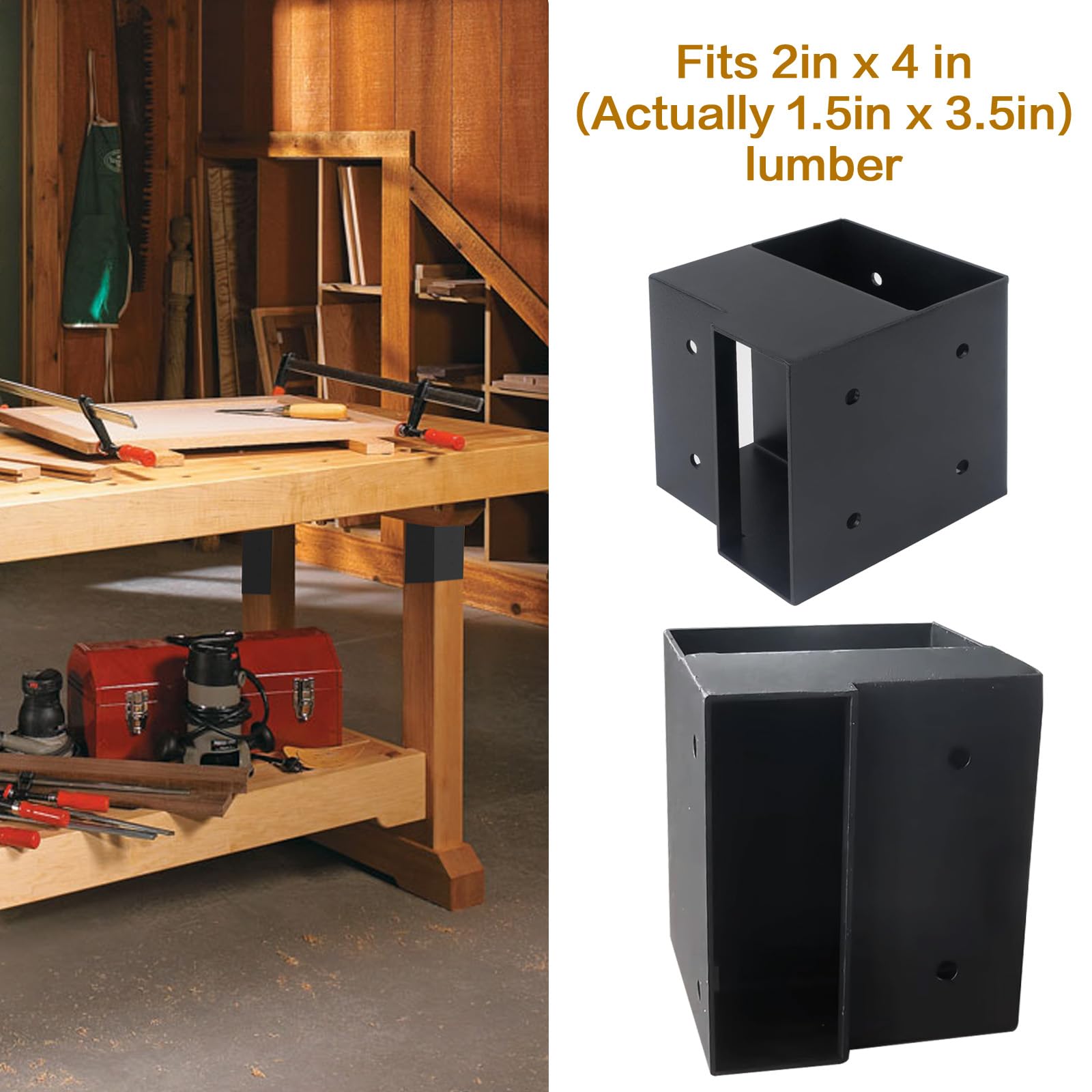 Snapklik.com : Wipiaaao Heavy Duty Workbench Bracket Kit - 4 Pacs 3-Way ...