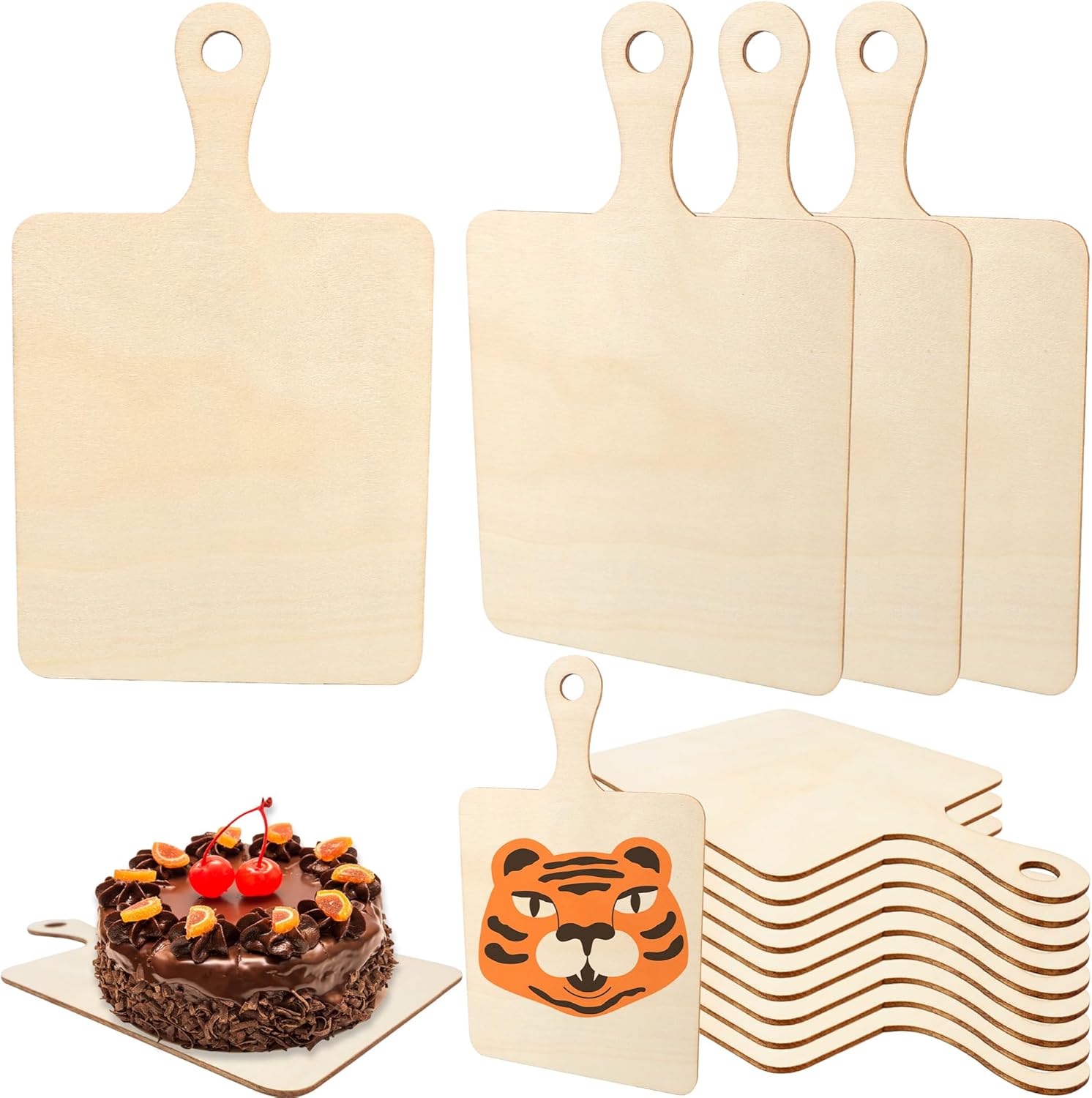 Amazon.com: 24 Pack Unfinished Rectangle Wood Cutting Board Wooden Mini ...