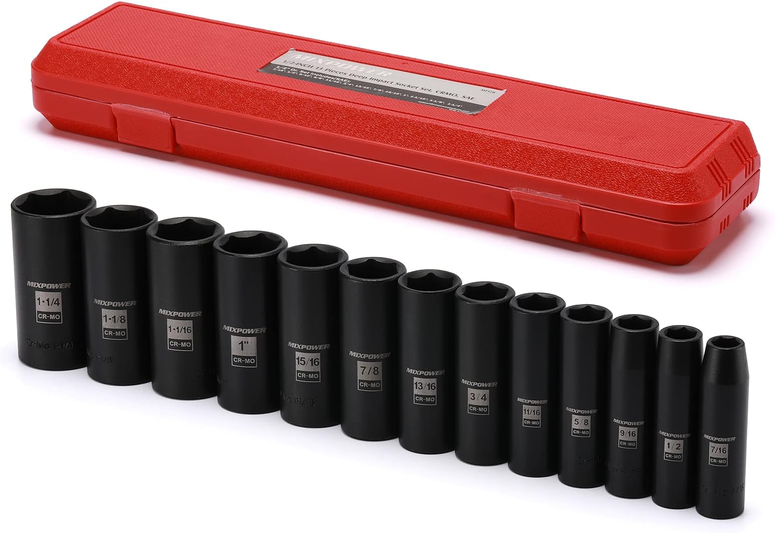 1 Inch Drive Deep Impact Socket Set, Cr-Mo 6-Point (1-Inch - 2-Inch ...