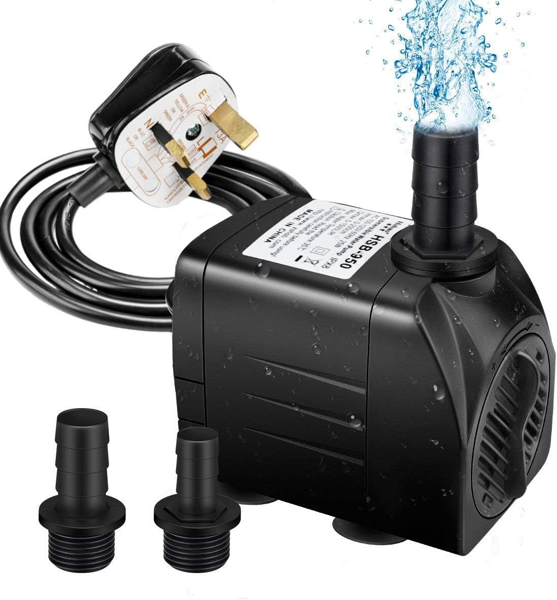 Mini Submersible Water Pump (350L/H,5W) Ultra Quiet Aquarium Water Pump ...