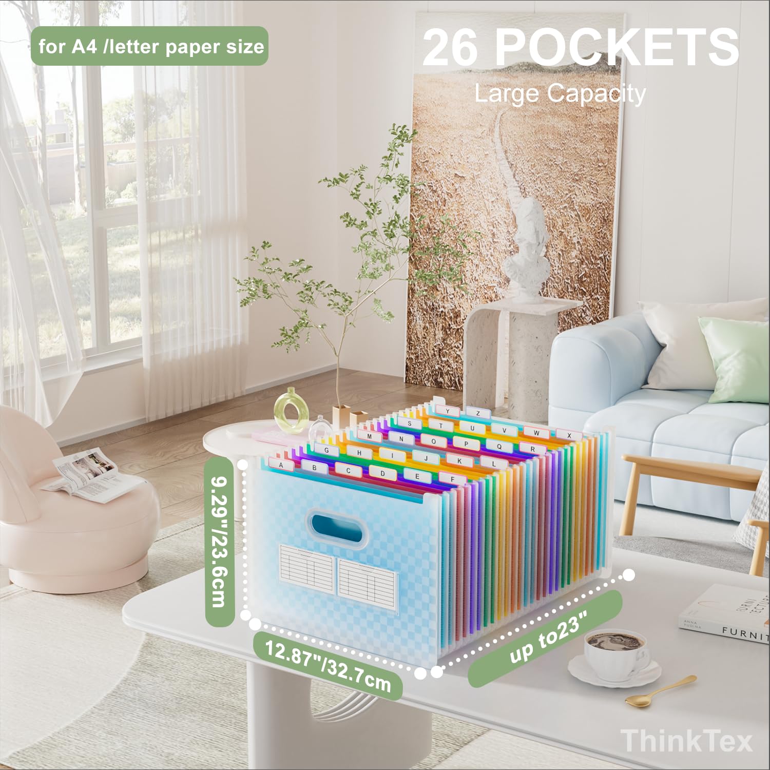 Snapklik.com : 26-Pocket Accordion File Organizer, Upright & Open Top ...
