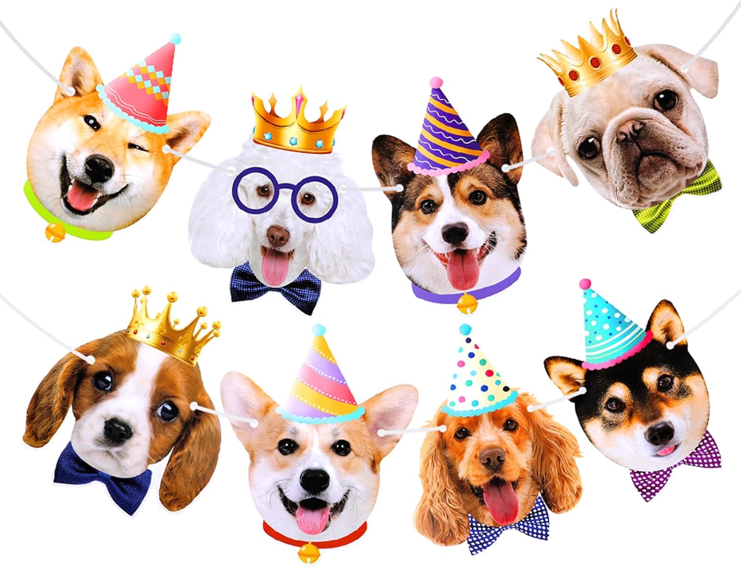 Amazon.com: 9.8Ft Dog Birthday Banner, Dog Face Birthday Party ...