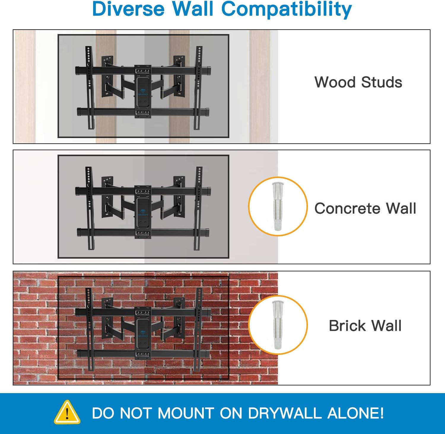 Buy Corner TV Wall Mount Full Motion- Corner TV Bracket Fits 37-70 Inch ...