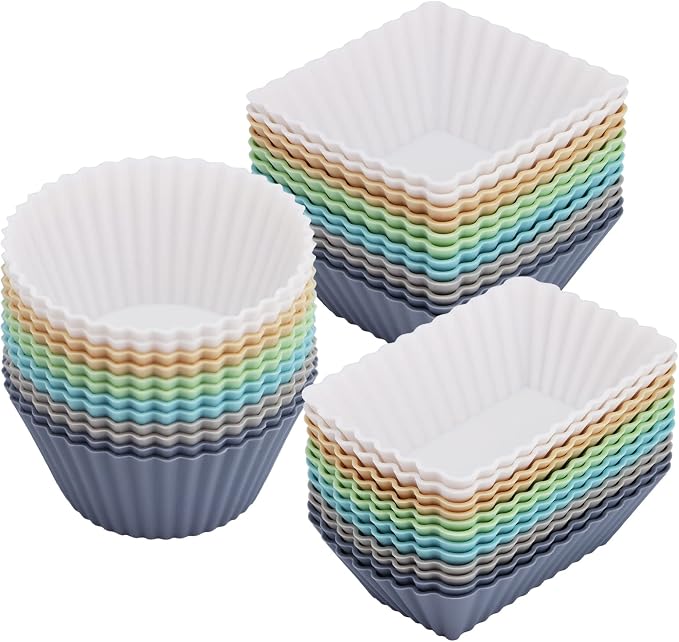 Amazon.com: 36Pack Silicone Cupcake Liners, Reusable Muffin Cups, 3 ...