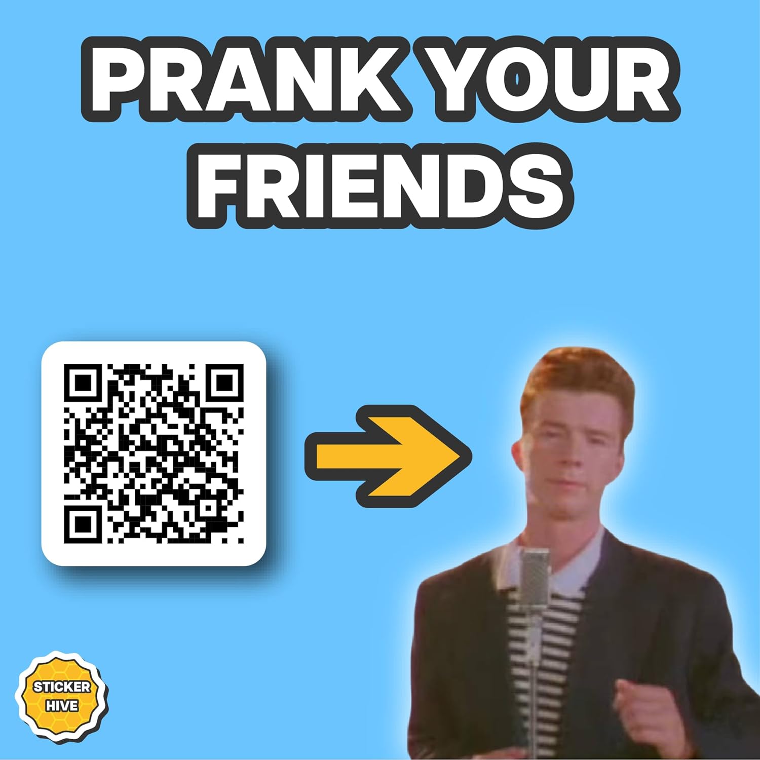 Rick Roll – Calcomanías de código QR (paquete de 5) Never Gonna Give ...