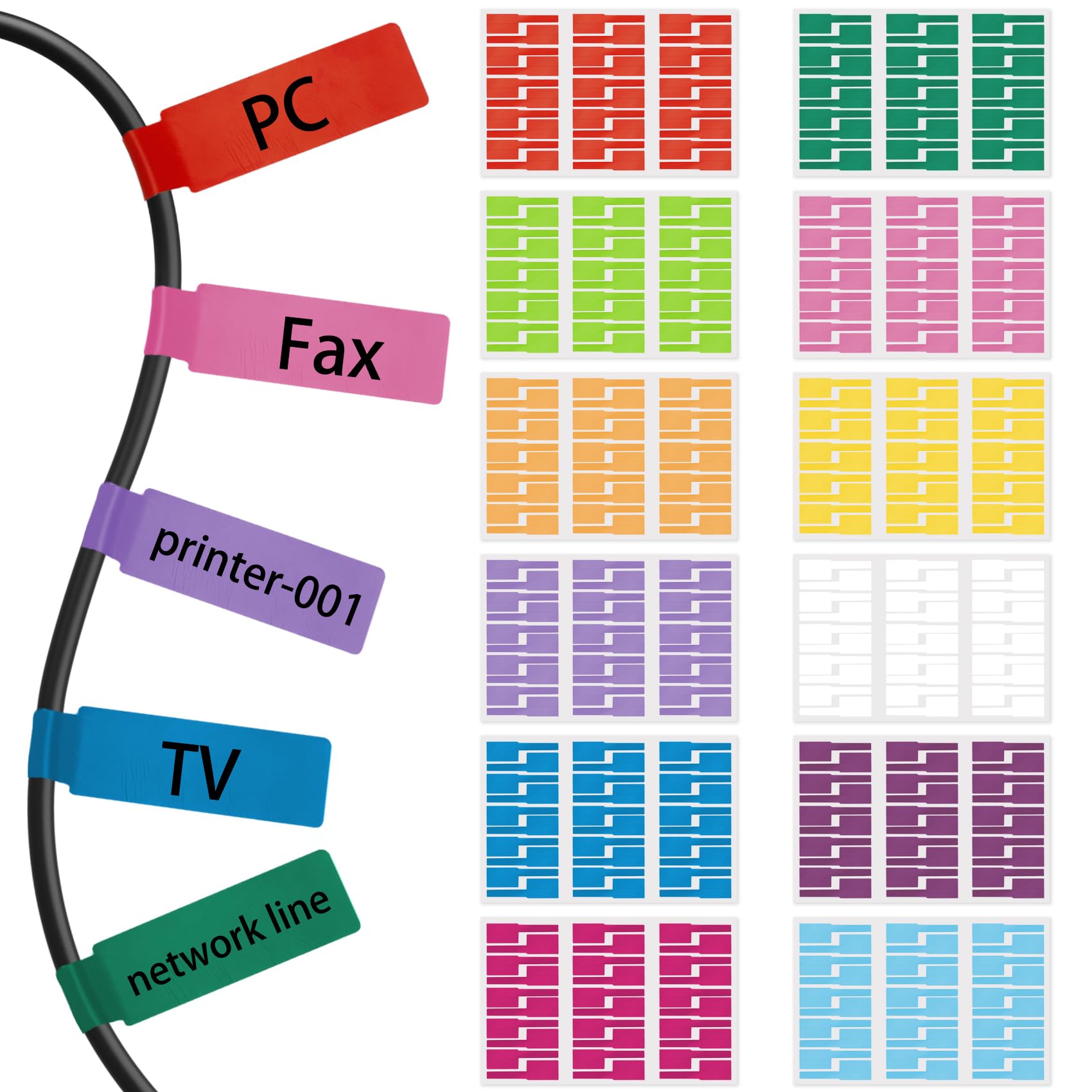 Cord Organizer Waterproof Labels Network Cable Labels Tags Label ...