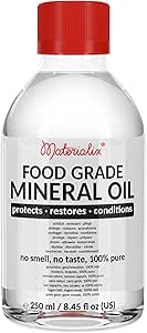 Materialix Food Grade Mineral Oil - 250ml (8.45 fl oz) - for Wood, Bamboo, Stainless - Butcher ...