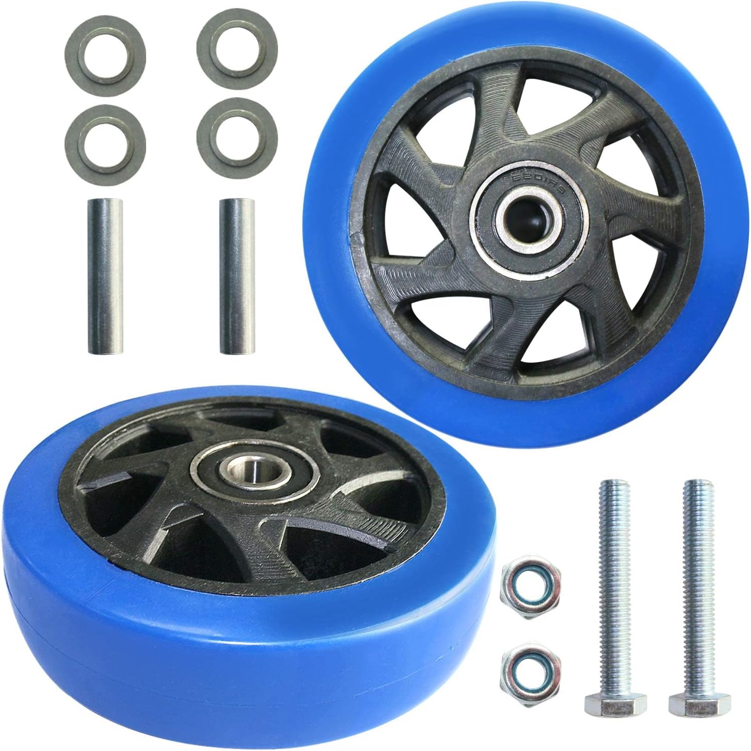 Amazon.com: Push Cart Wheels, Heavy Duty PU Plate Caster Wheels (4 Inch ...