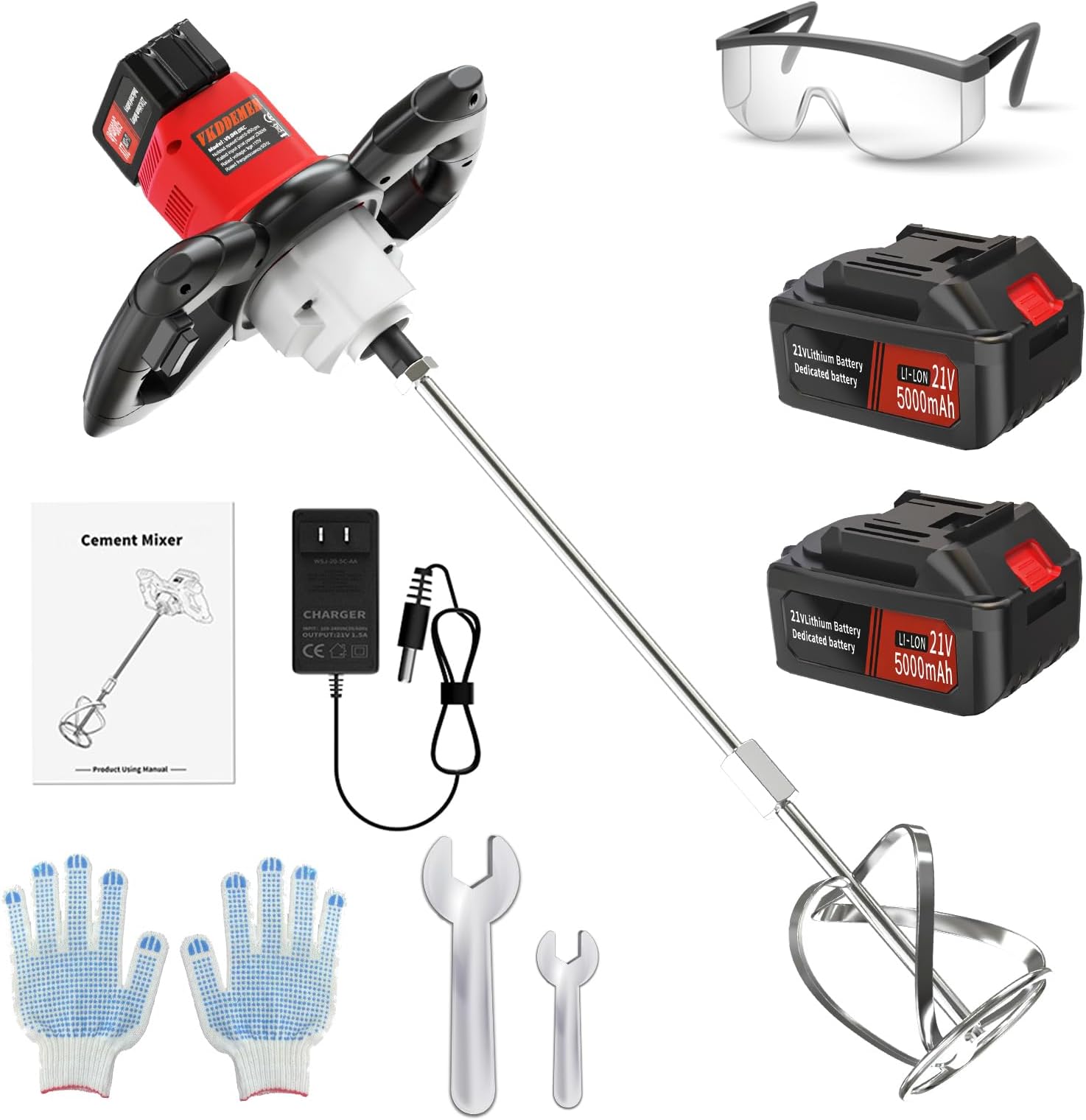 Amazon.com: VICSEC Electric Cement Mixer Concrete Mixer Cordless Paint ...