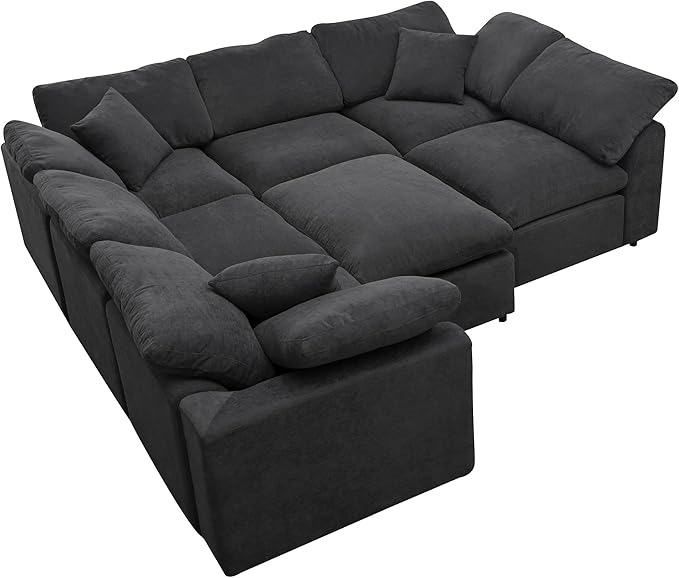 Amazon.com: FANYE Oversized Modular Cushions Sofa Movable Ottoman,L ...