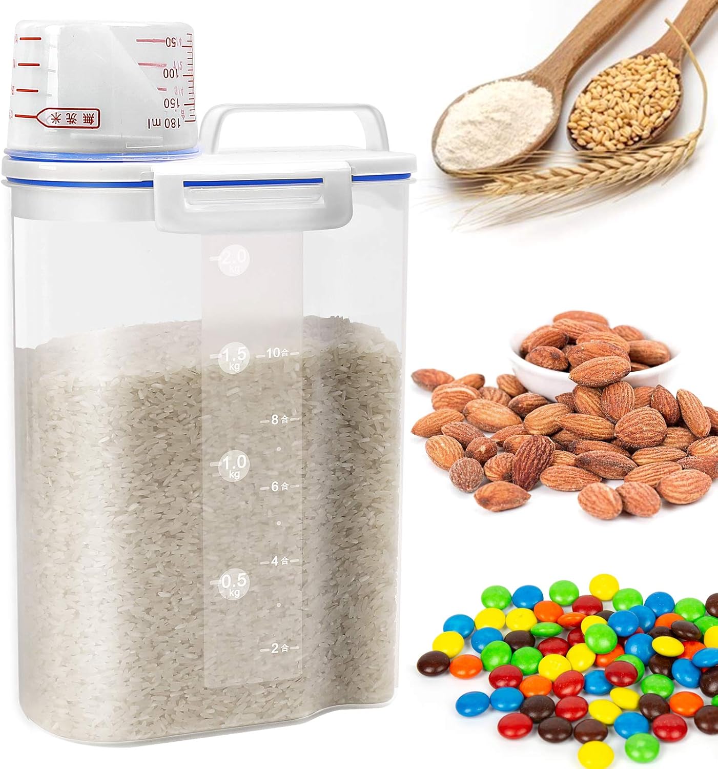 Amazon.com: Rice Cereal Container Storage - Airtight Dry Food Rice ...