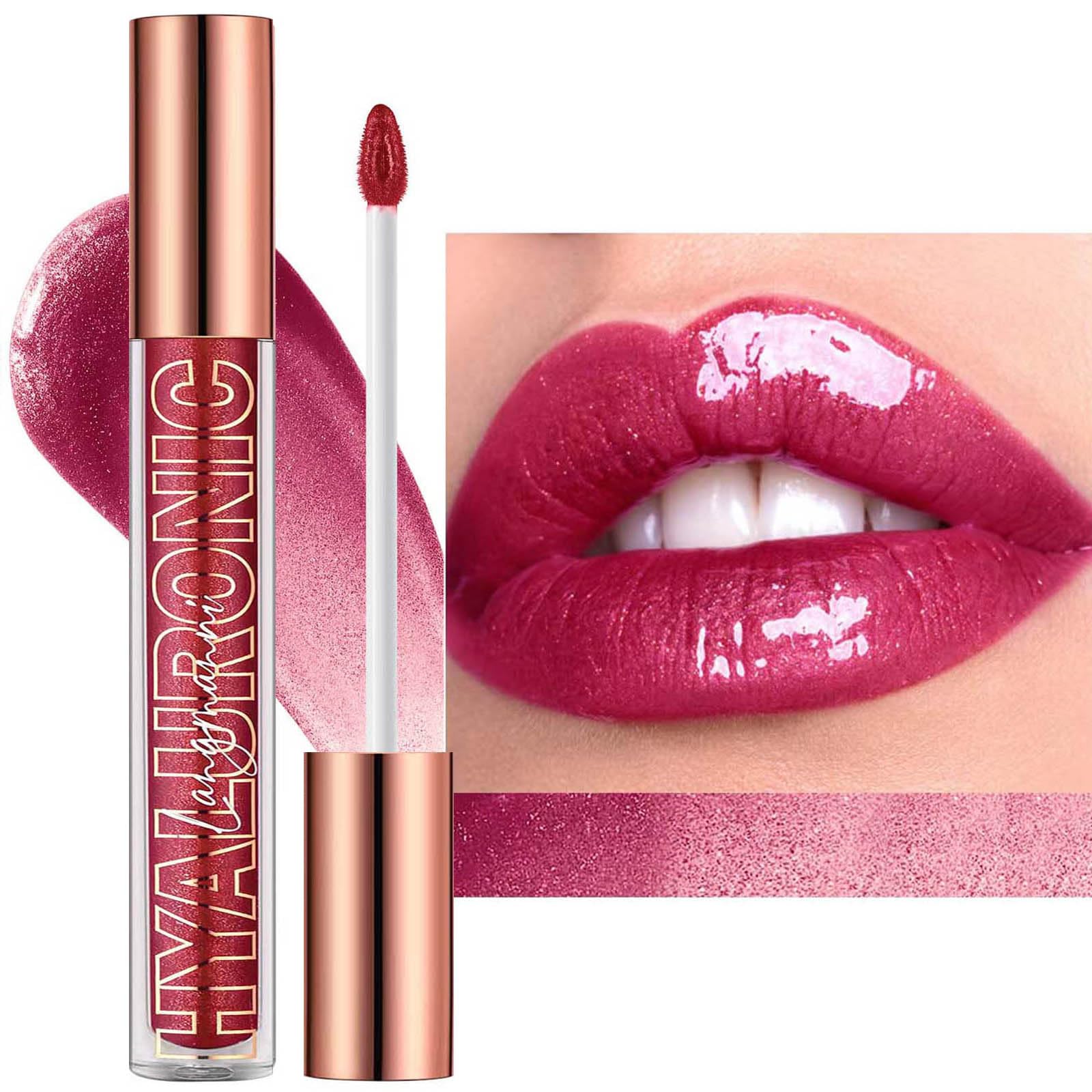 Amazon.com : Maxzitank Rose Red Lip Gloss Lip Plumper Gloss Tinted ...