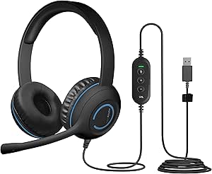 Amazon.com: Cyber Acoustics USB Stereo Headset (AC-5008-5) – Durable, Crisp, and Clear ...