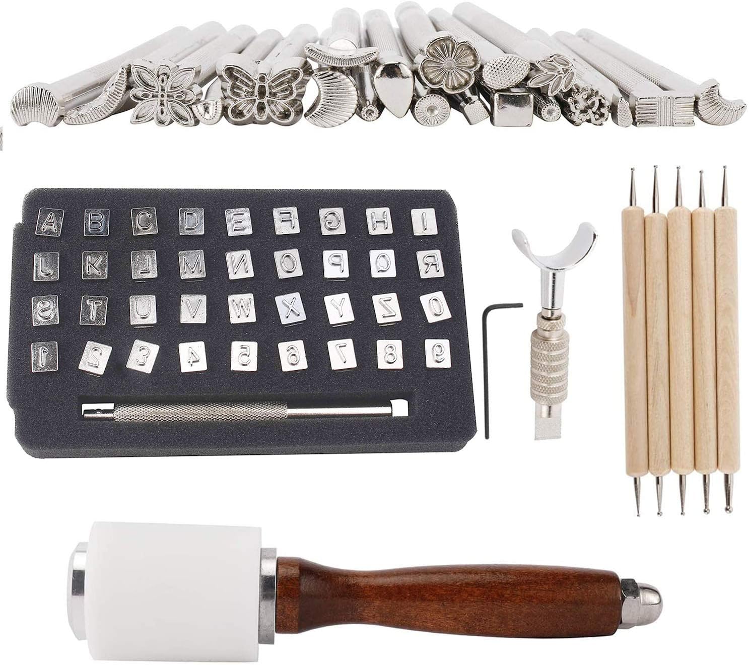 Amazon.com: 65PCS Leather Stamping Tool Leather Carving Working Saddle ...