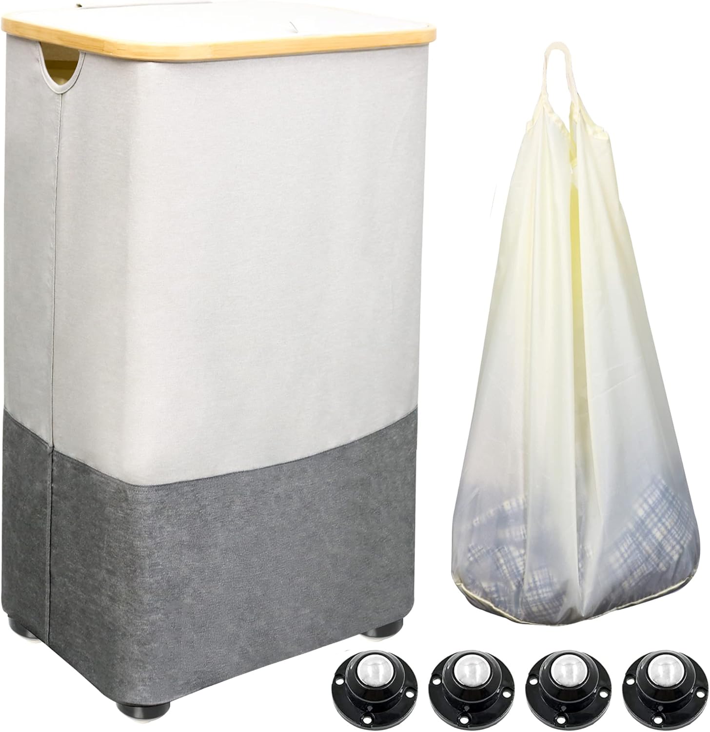 Amazon.com: Large Laundry Hamper with Wheels - 105L Collapsible ...