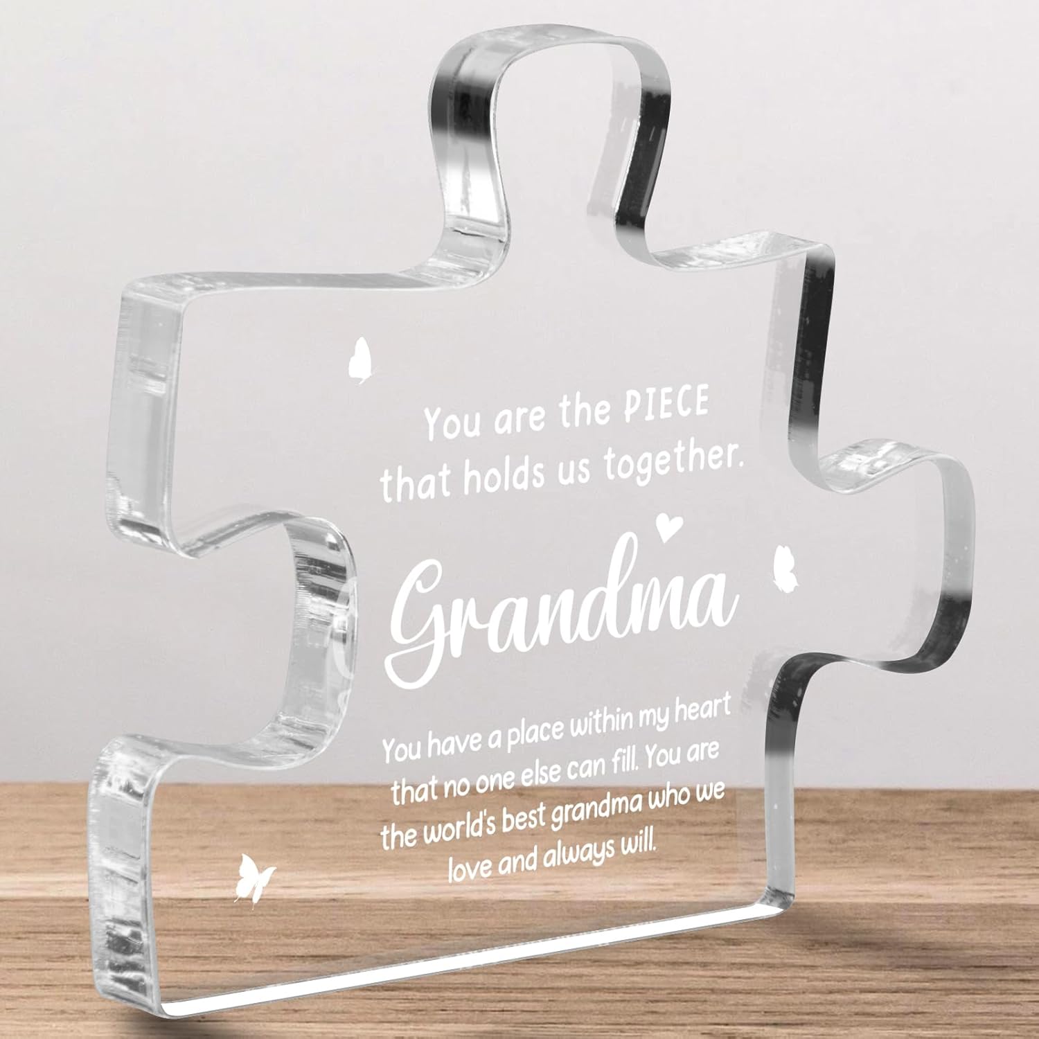 Amazon.com: JAmuruwt Grandma Gifts Engraved Acrylic Block Puzzle Plaque ...
