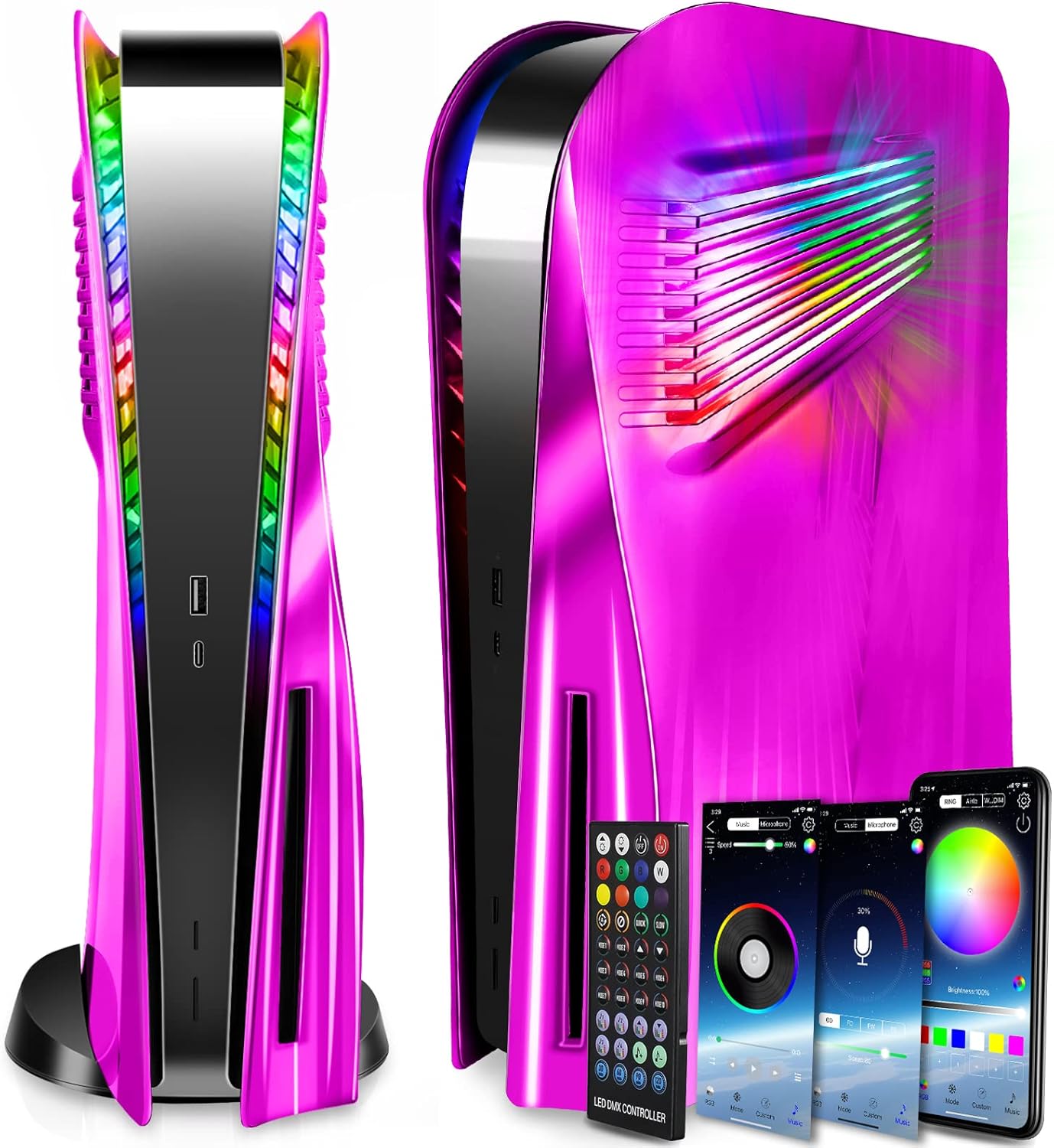 Amazon.com: PS5 Plates Console Accessories with Cooling Vent and RGB ...
