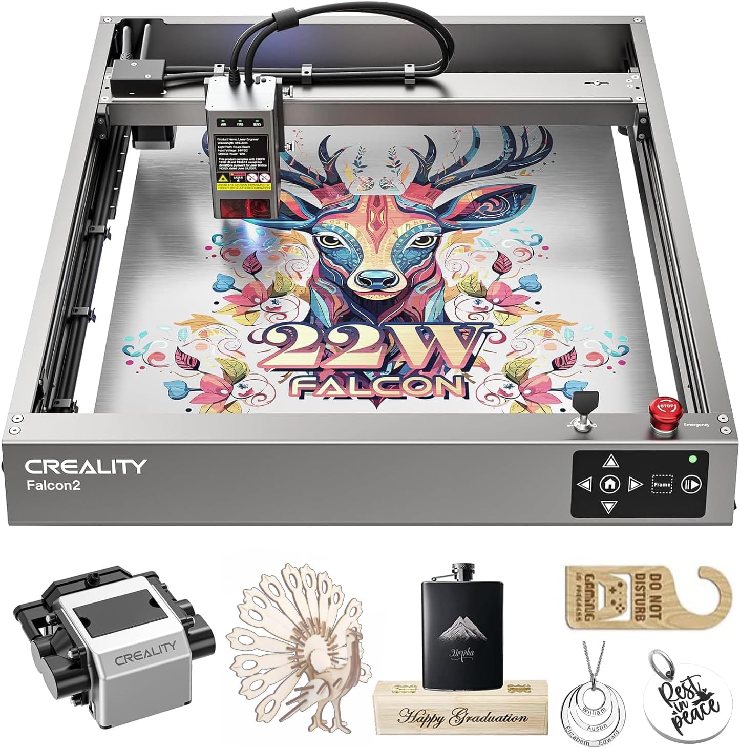 22W Laser Engraver and Cutter with Air Assist, Creality Official Falcon ...