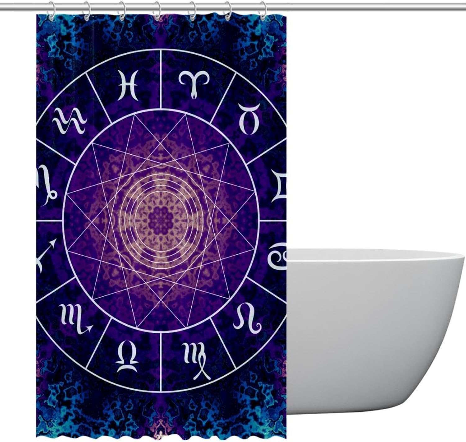 Amazon.com: Lyetny Shower Curtain for Bathroom, 36 x 72 Inches Fabric ...
