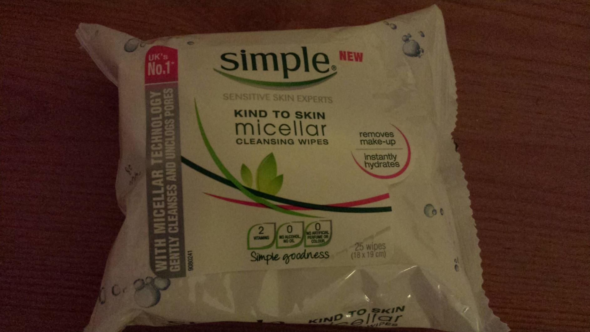 Simple Kind to Skin Micellar Remove Waterproof Make-up Cleansing Wipes ...
