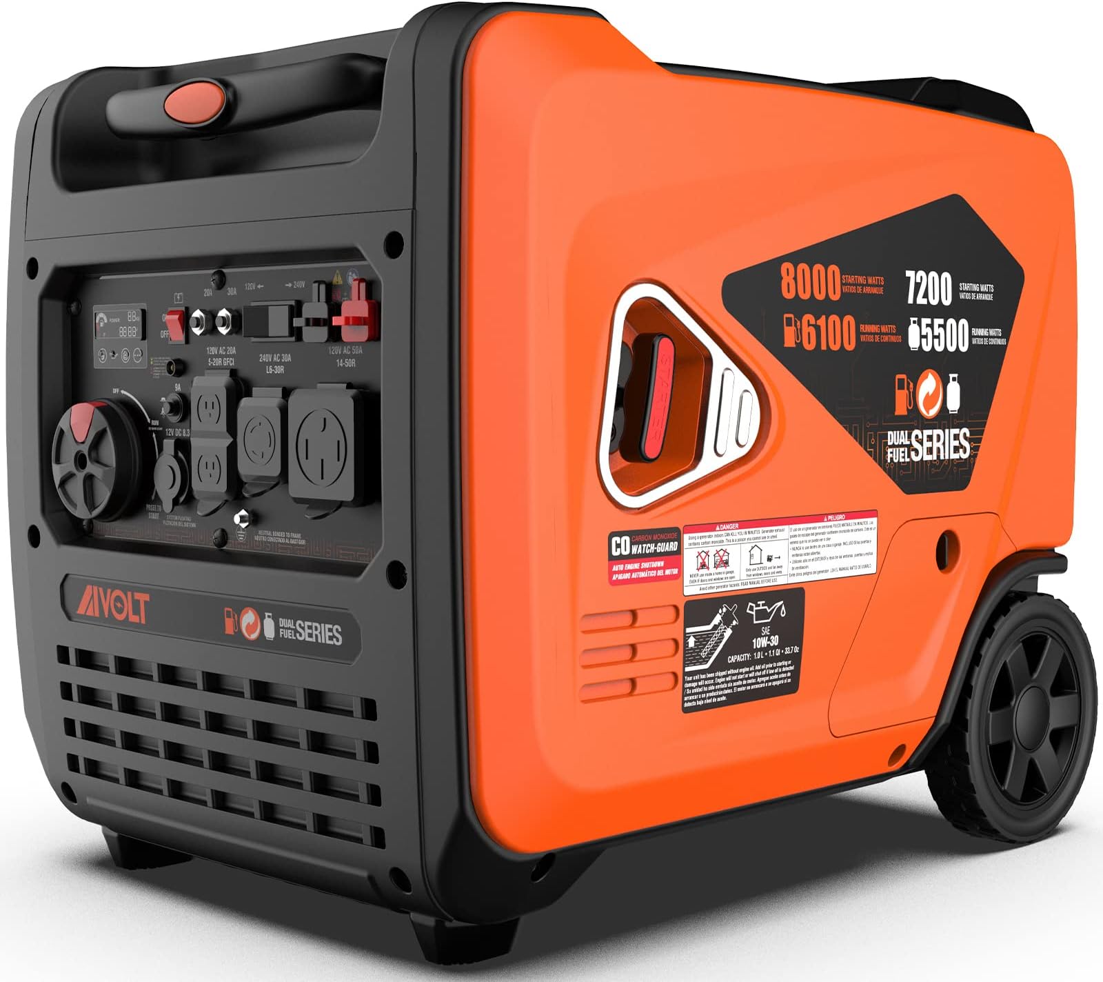Amazon.com : AIVOLT 8000 Watts Dual Fuel Portable Inverter Generator ...