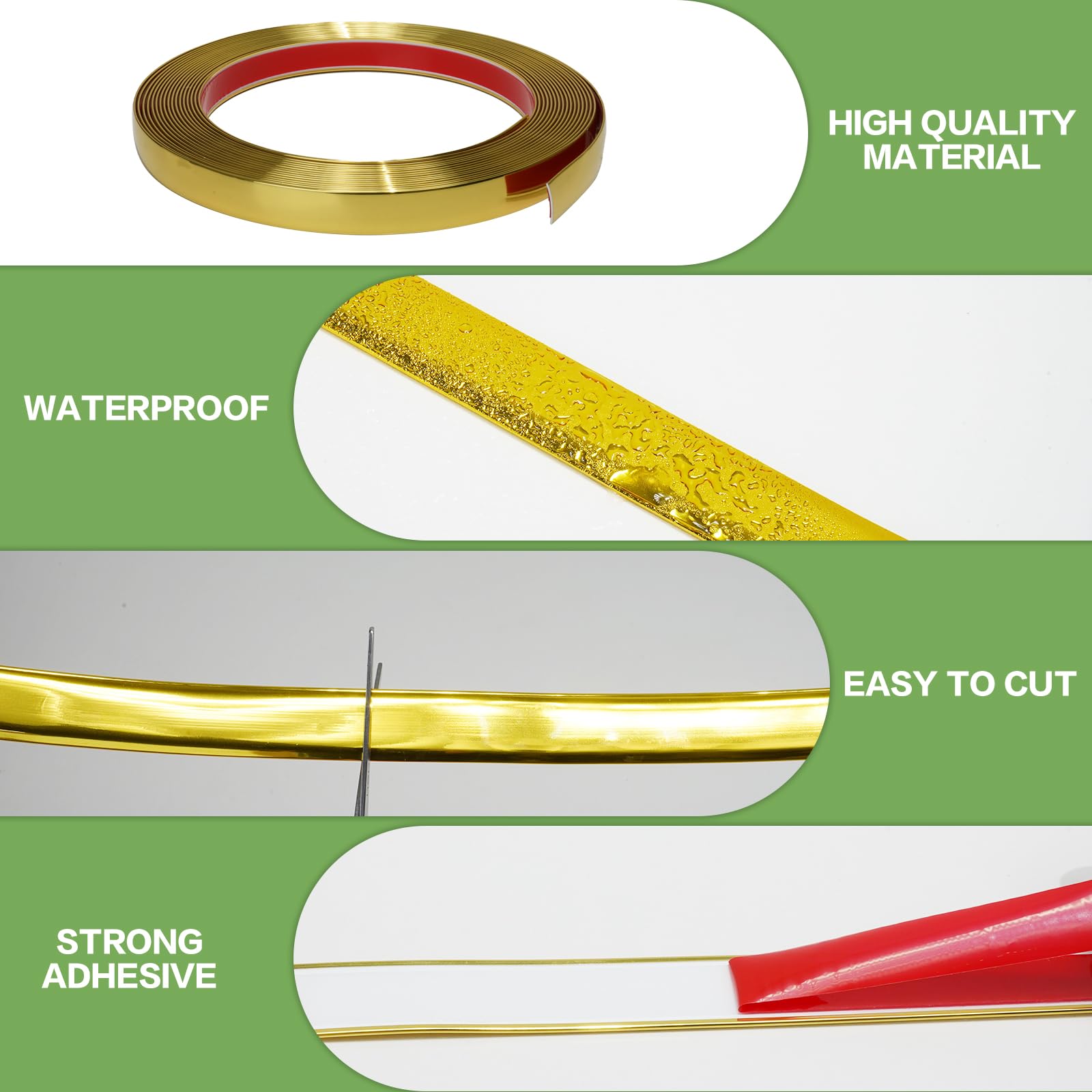 Snapklik.com : 32.8 Ft Peel And Stick Trim Molding,Flexible Waterproof ...