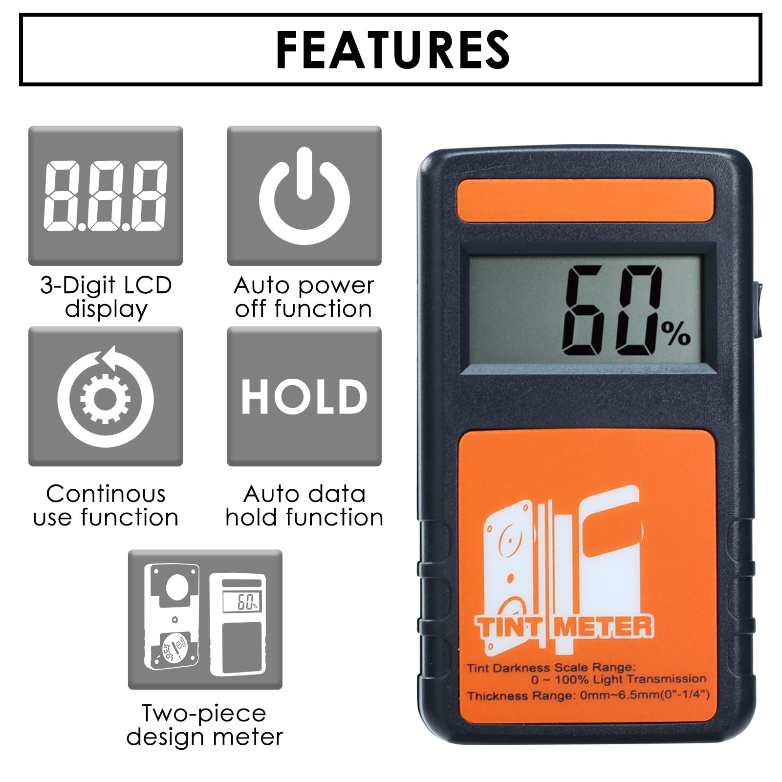 Snapklik.com : Window Tint Meter Window Tint Reader, 100% VLT Visual ...