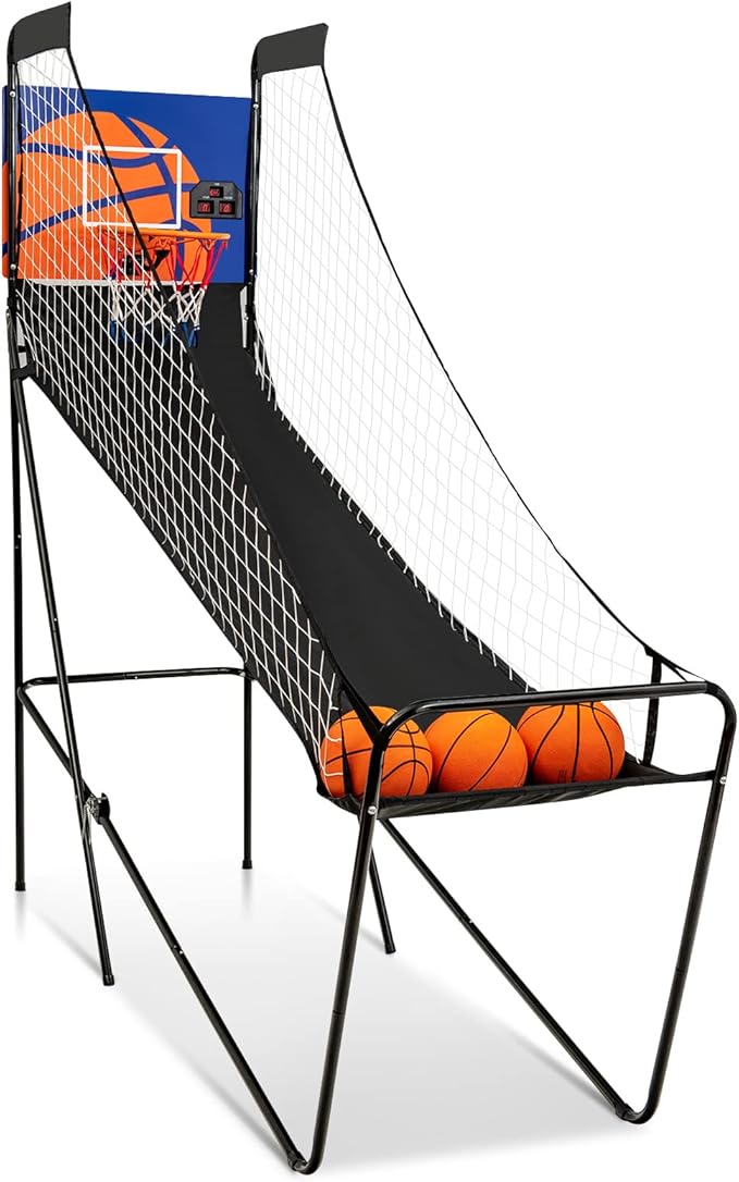 GYMAX Indoor Basketball Arcade Game, Foldable Basketball Game set with ...