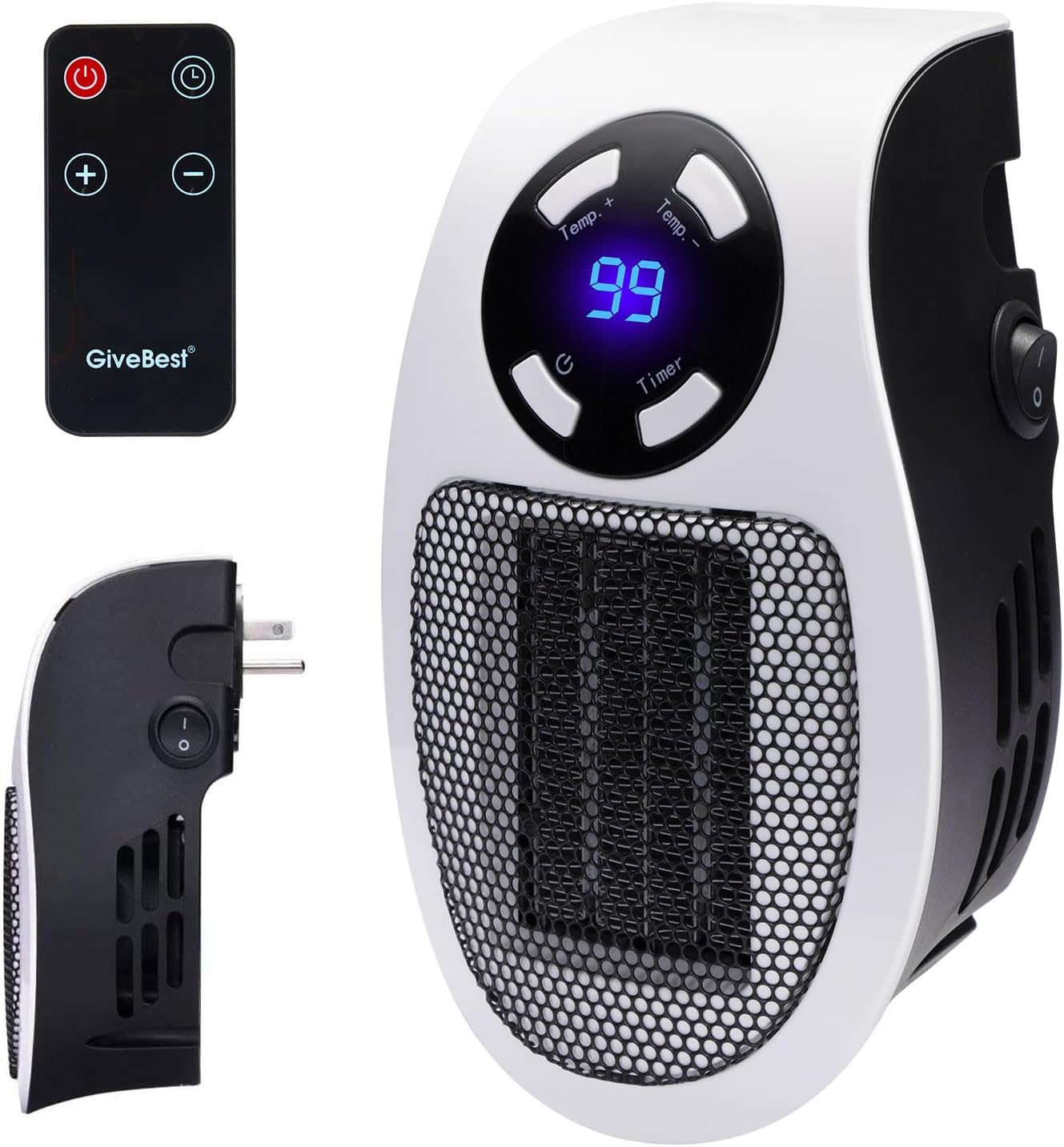 Amazon.com: 450W Space Heater, Remote Wall Outlet Electric Space Heater ...
