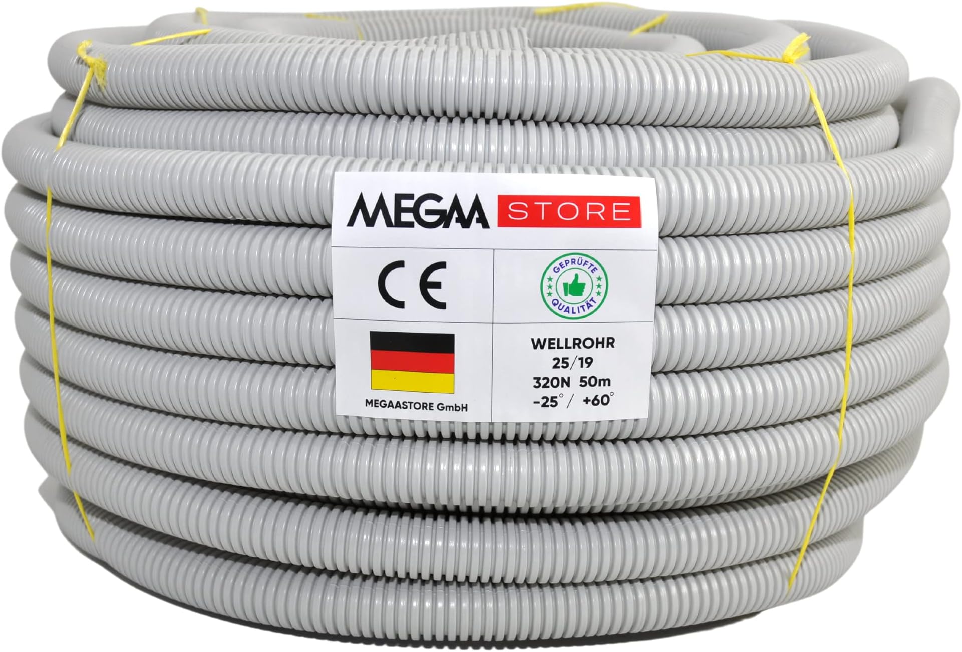 Megastore Flexibles Leerrohr Wellrohr 320N Grau | Klassifizierung M16 ...