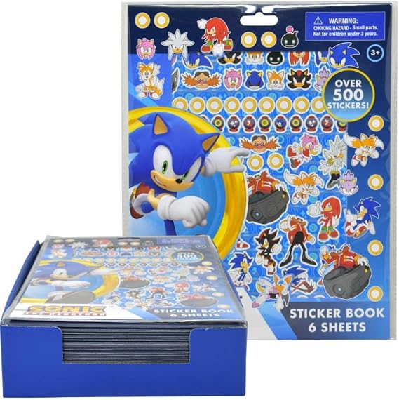 Amazon.com: Sonic The Hedgehog Stickers Book Sheets (Sonic 500) : Toys ...