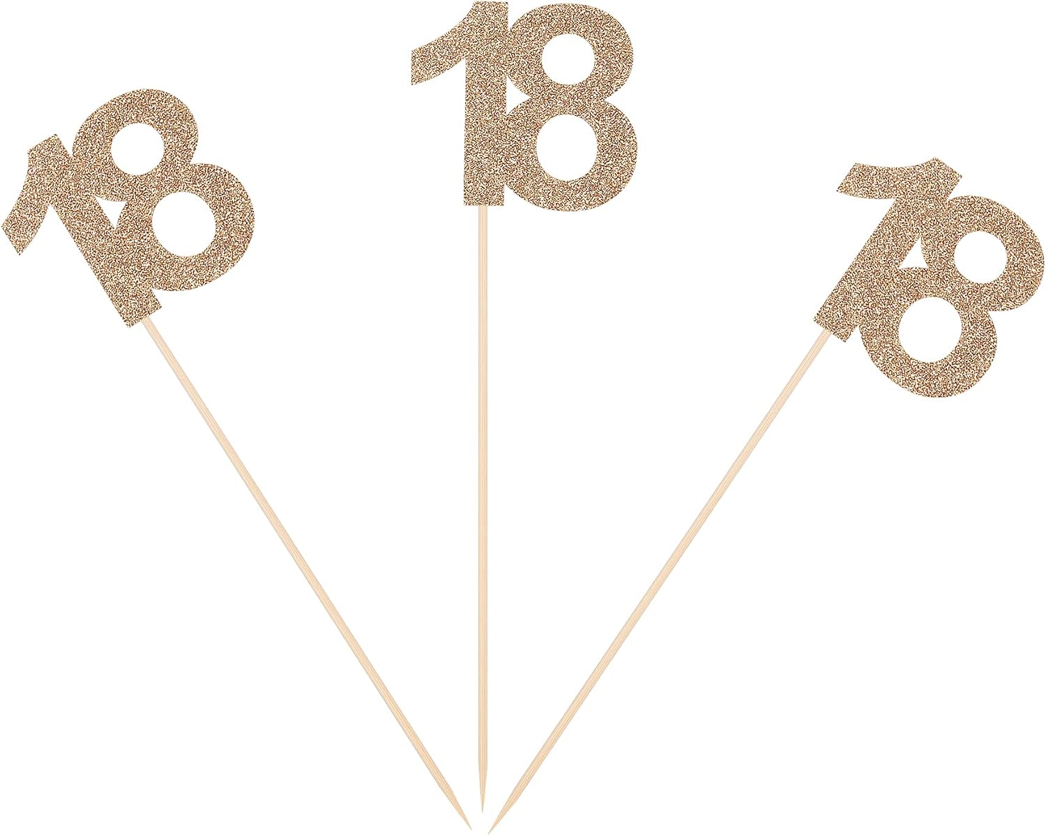 Amazon.com: Pack of 10 Rose Gold Glitter 18th Birthday Centerpiece ...