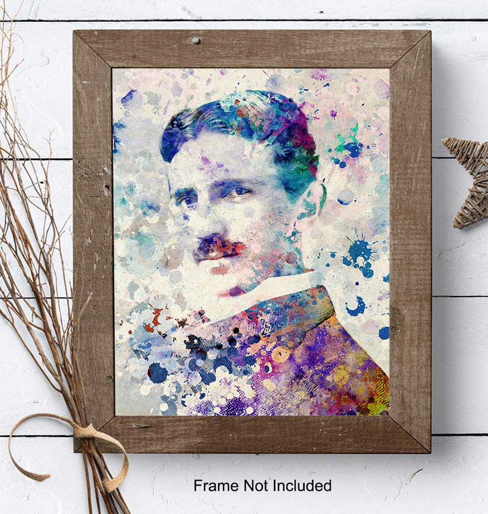 Nikola Tesla Art – Colored Collage – Great Gift For Electrical Engineer ...